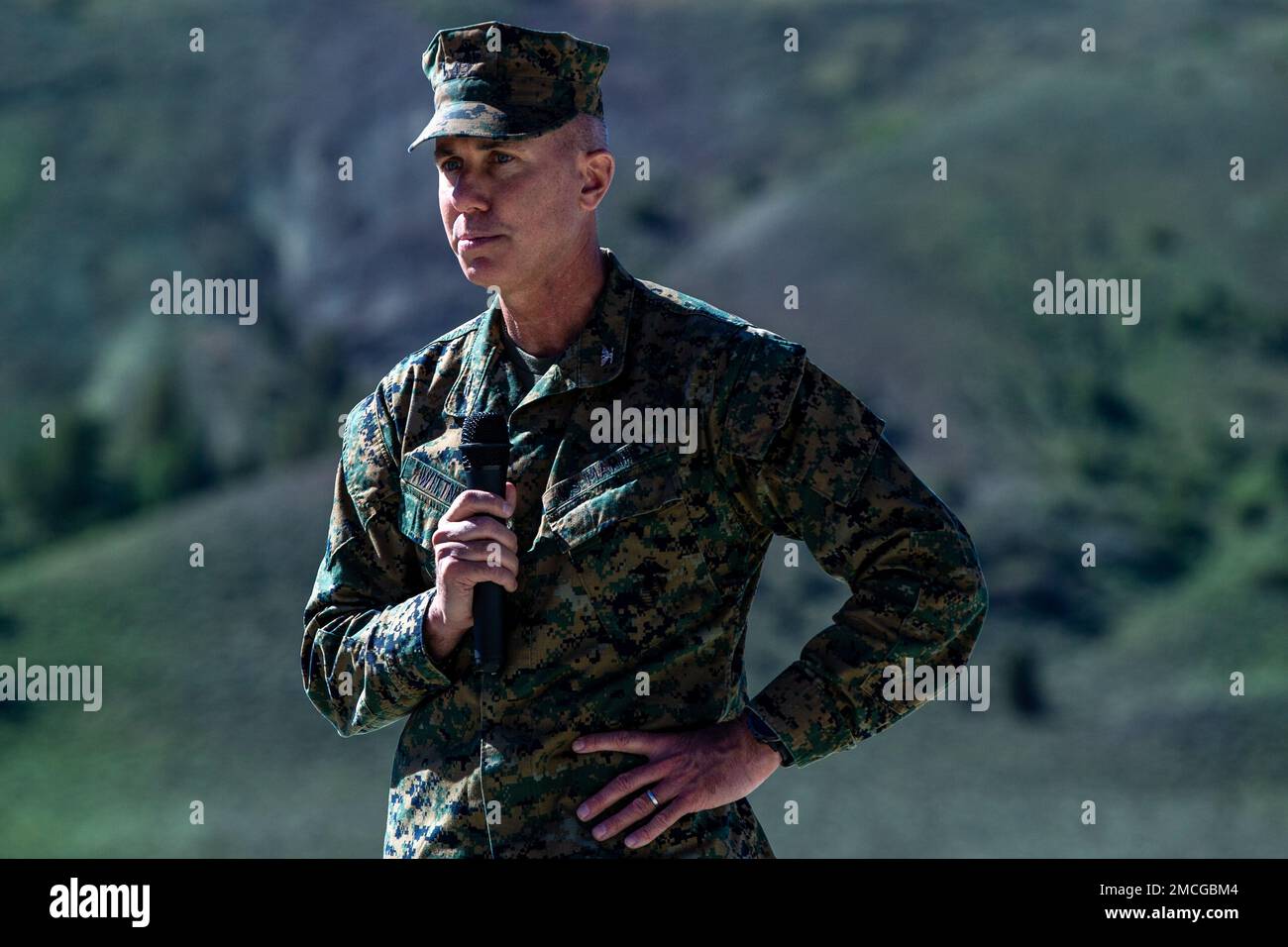 U.S. Marine Col. Daniel Wittnam, outbound commanding officer, Marine ...