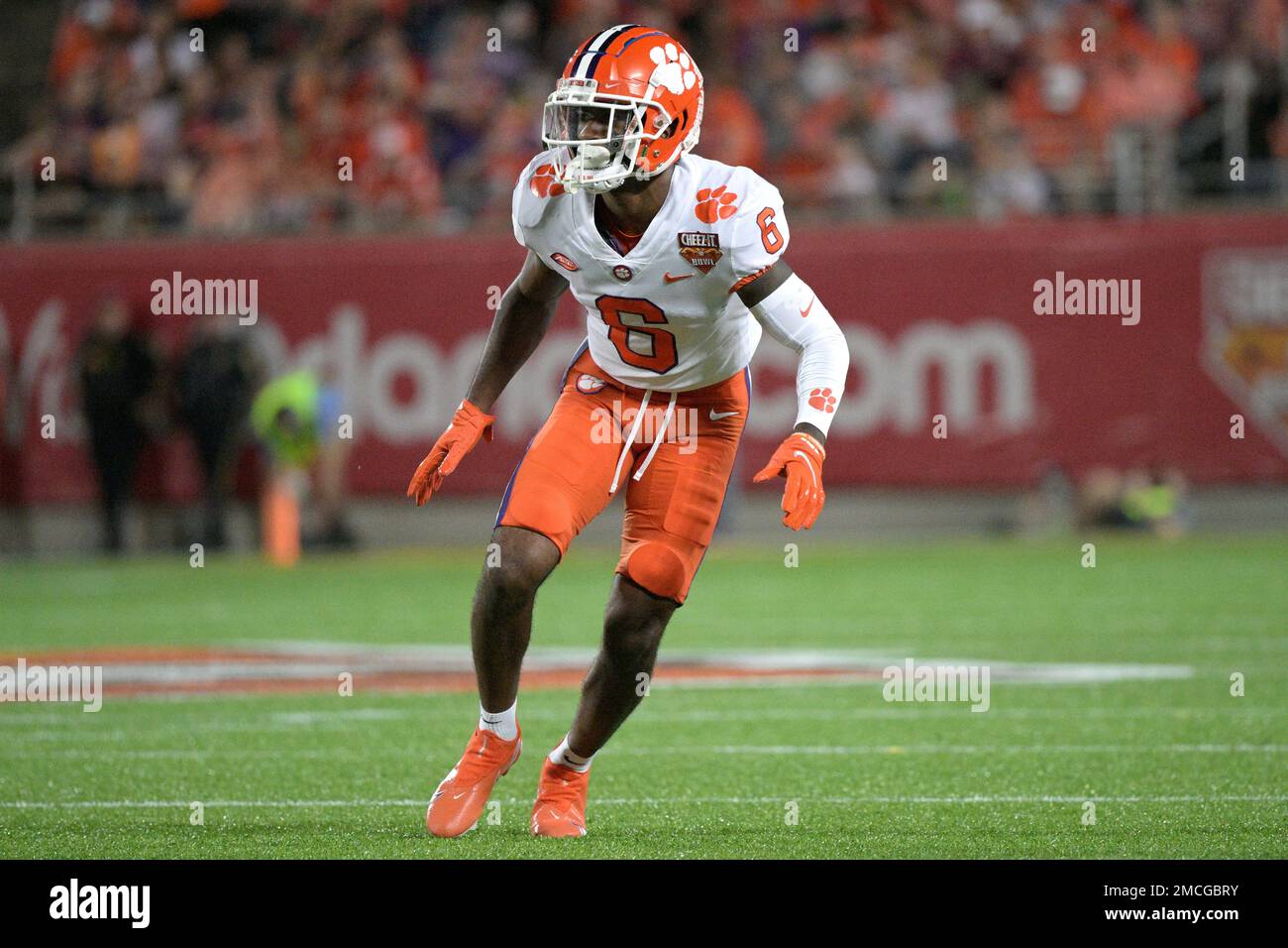 Clemson cornerback Sheridan Jones (6) follows a play during the second ...