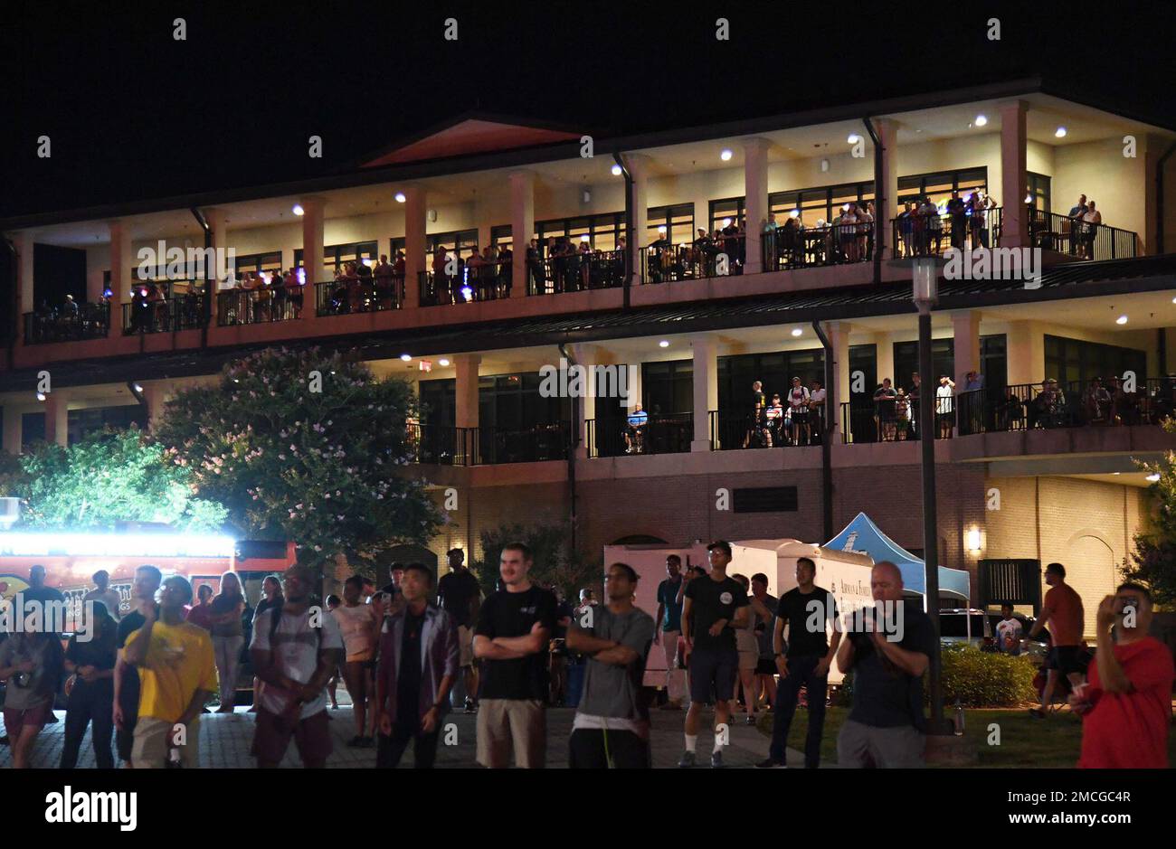 Keesler personnel and families watch a fireworks display during Freedom ...