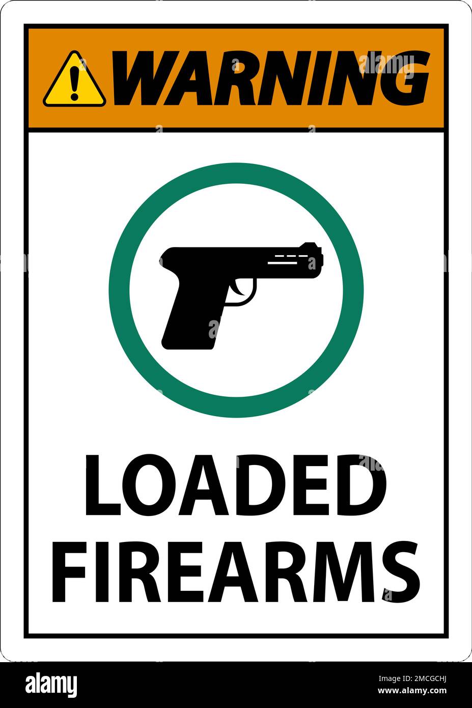 Gun Owner Sign Warning, Loaded Firearms Stock Vector Image & Art - Alamy