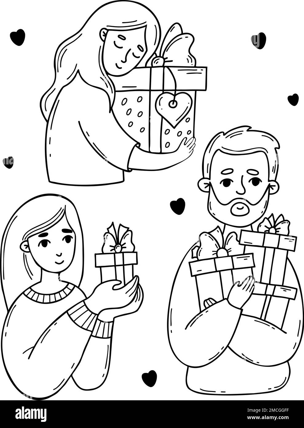 Giving A Gift Clipart Outline