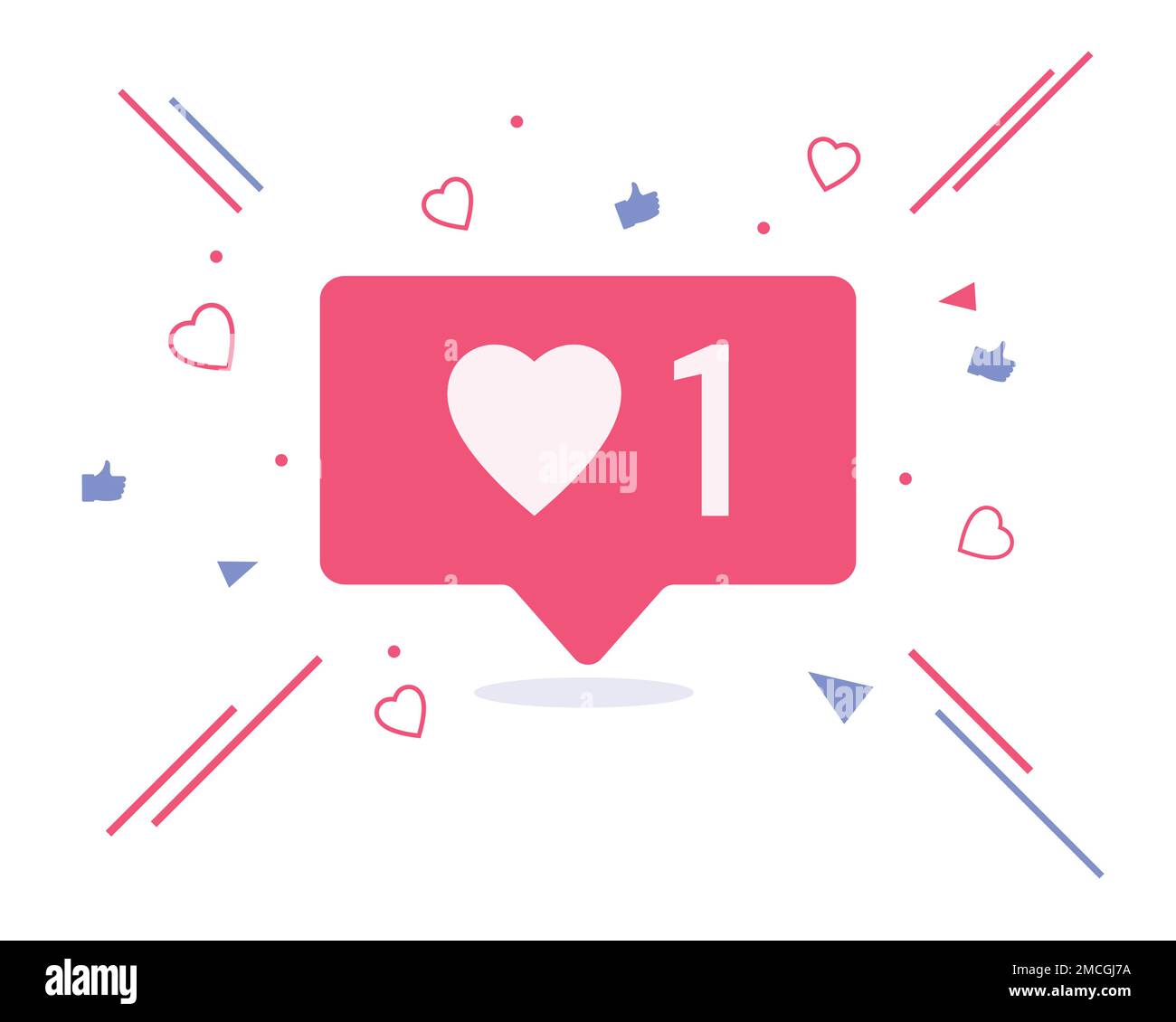 Like icon notification. Notification symbol. Social media notification ...