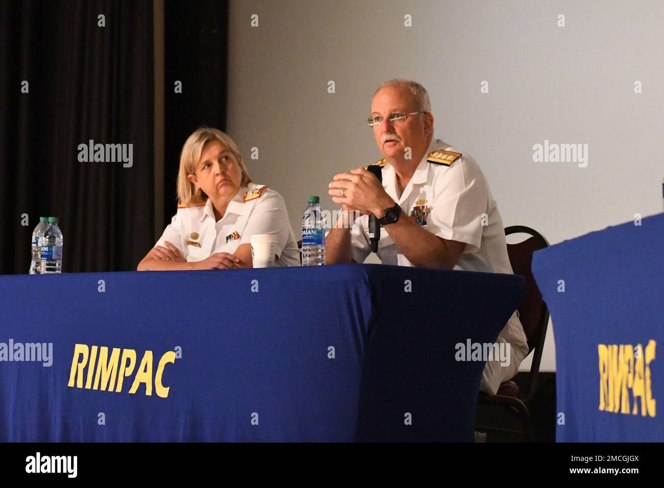 Rear. Adm. Bruce Gillingham, U.S. Navy Surgeon General, discuss joint ...