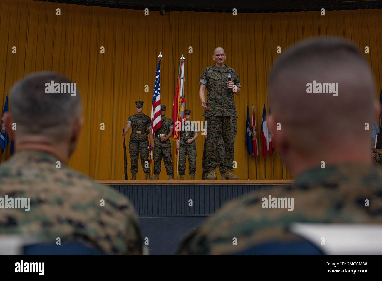 U.S. Marine Corps Sgt. Maj. Arthur Arebalo, the incoming Sergeant Major of 1st Marine Aircraft ...