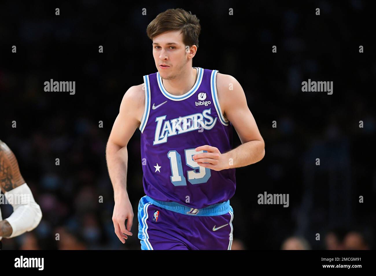 Los Angeles Lakers guard Austin Reaves (15) runs the floor while ...