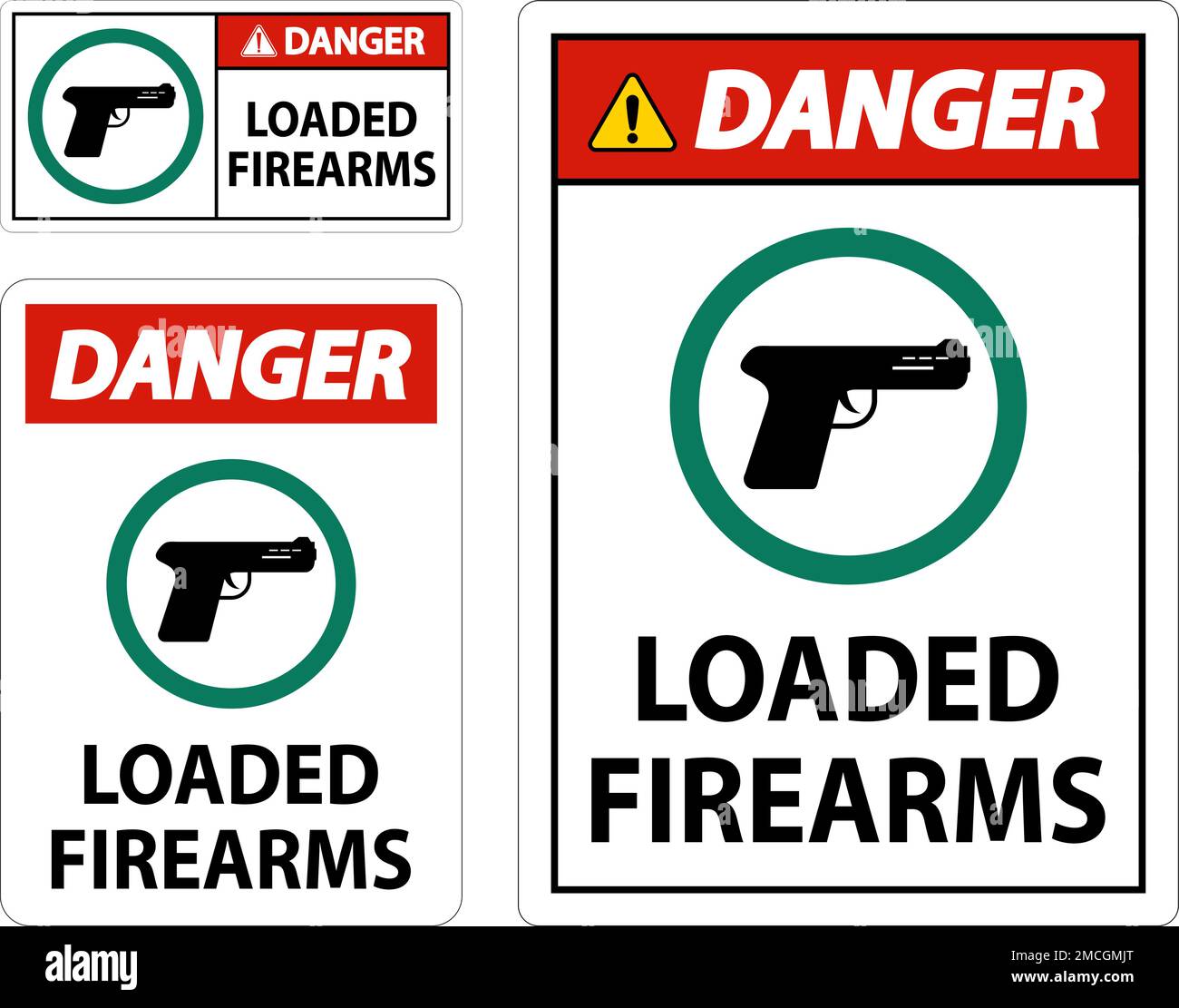 Gun Owner Sign Danger, Loaded Firearms Stock Vector Image & Art - Alamy