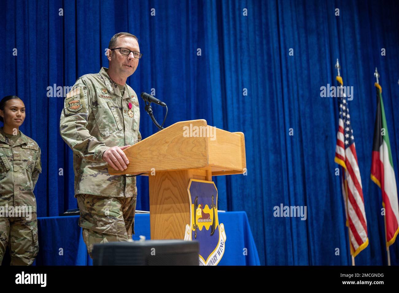 U.S. Air Force Col. Clinton M. Wilson, outgoing commander, 386th Air ...