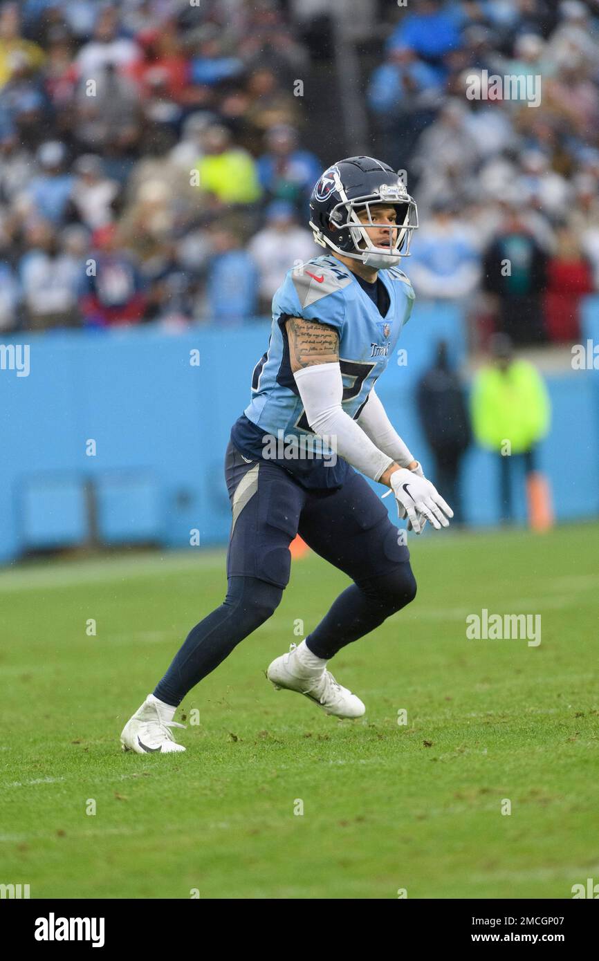 Tennessee Titans cornerback Elijah Molden (24) plays during an NFL ...