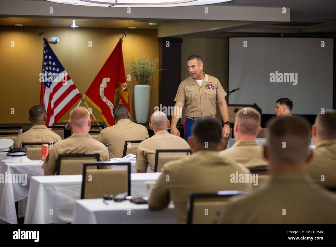 U.S. Marine Corps Col. Lance J. Langfeldt, the commanding officer for ...