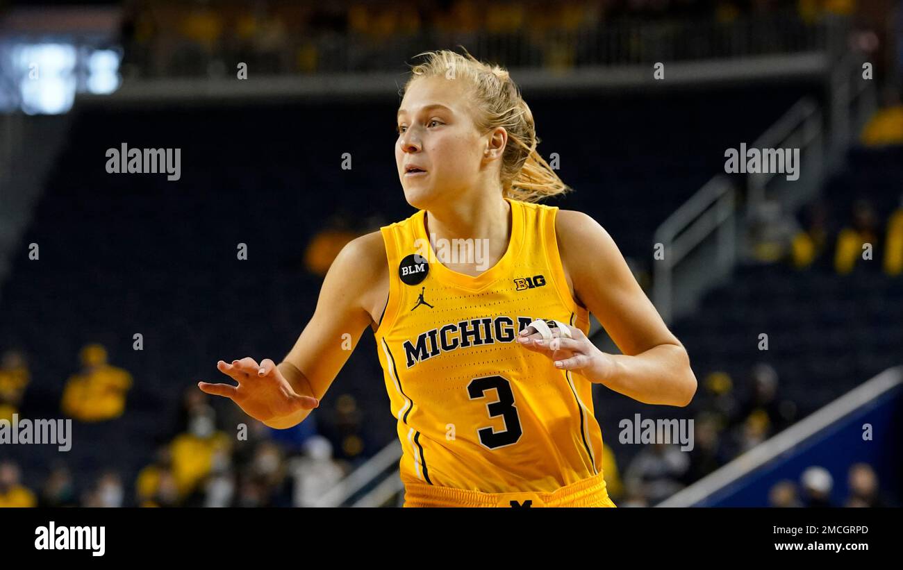 Michigan guard Maddie Nolan plays during the first half of an NCAA ...