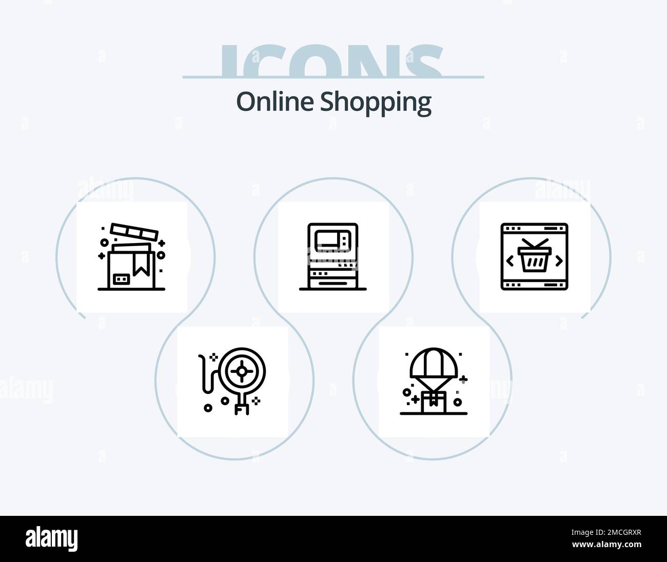 Online Shopping Line Icon Pack 5 Icon Design. online. tracking ...