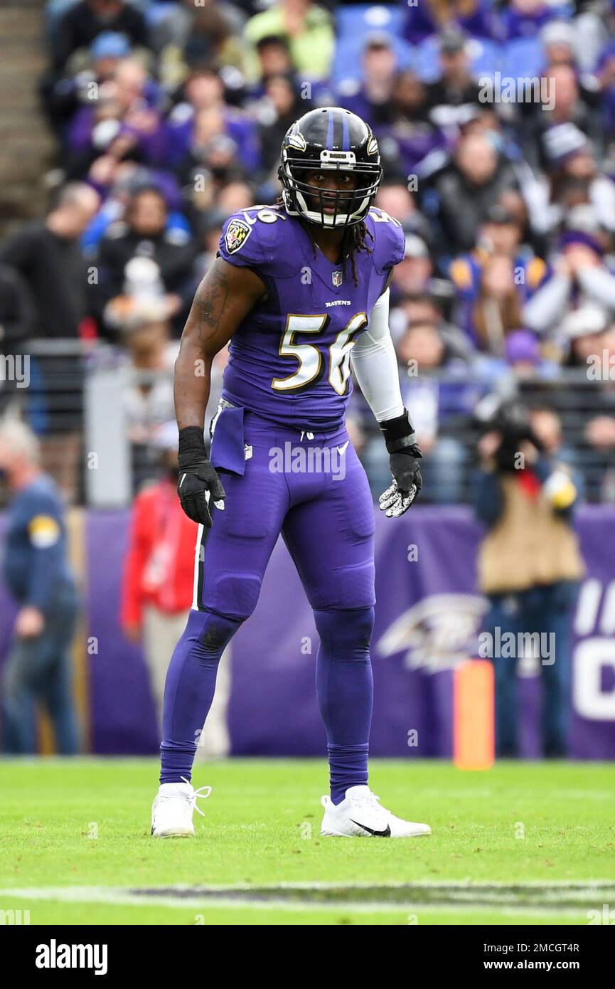 Baltimore Ravens inside linebacker Josh Bynes (56) in action during the ...