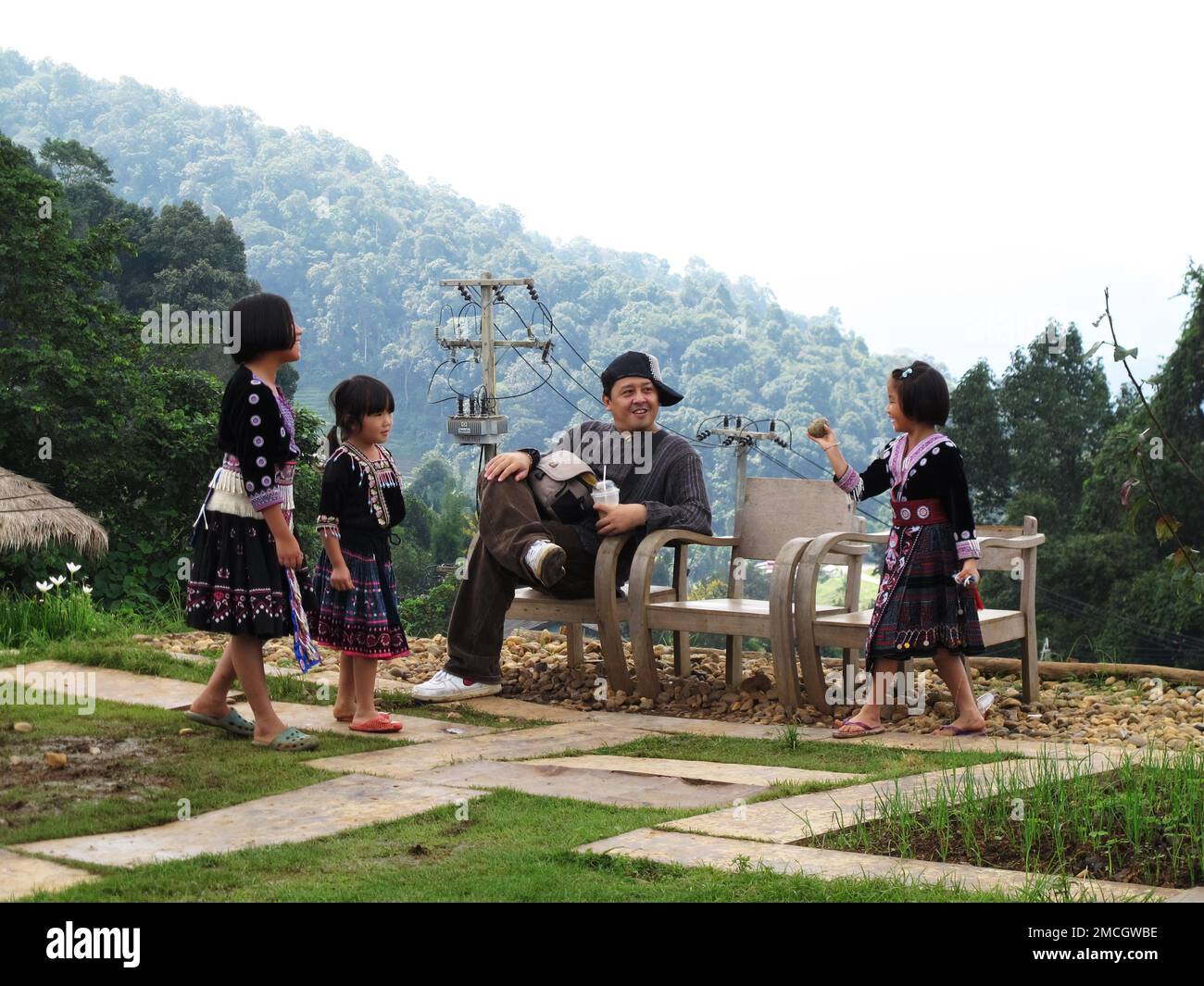 Children hmong tribal and child thai karen ethnic on Mon Jam village ...