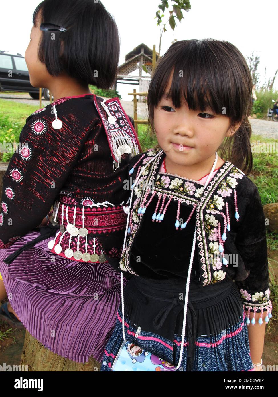 Children hmong tribal and child thai karen ethnic on Mon Jam village ...