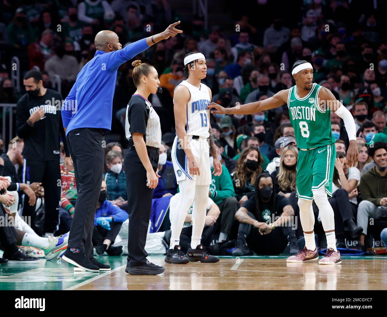 Official Sha'Rae Mitchell looks on during second half action of an NBA ...