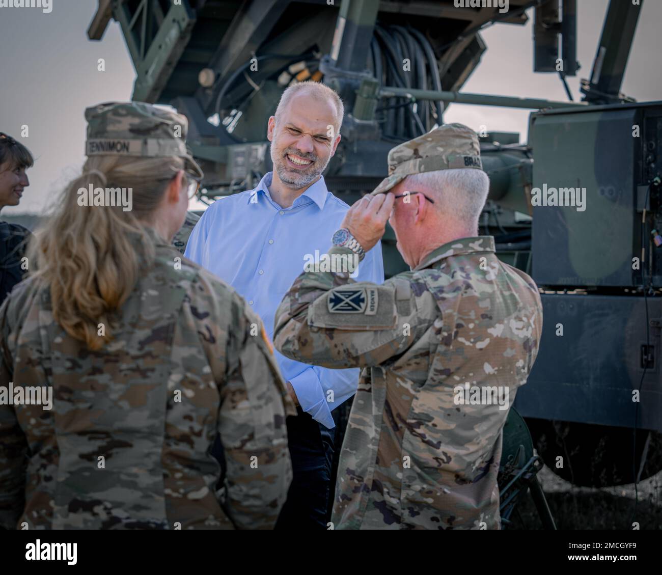 Slovak MoD Director General for Policy Martin Sklenar speaks to Maj ...
