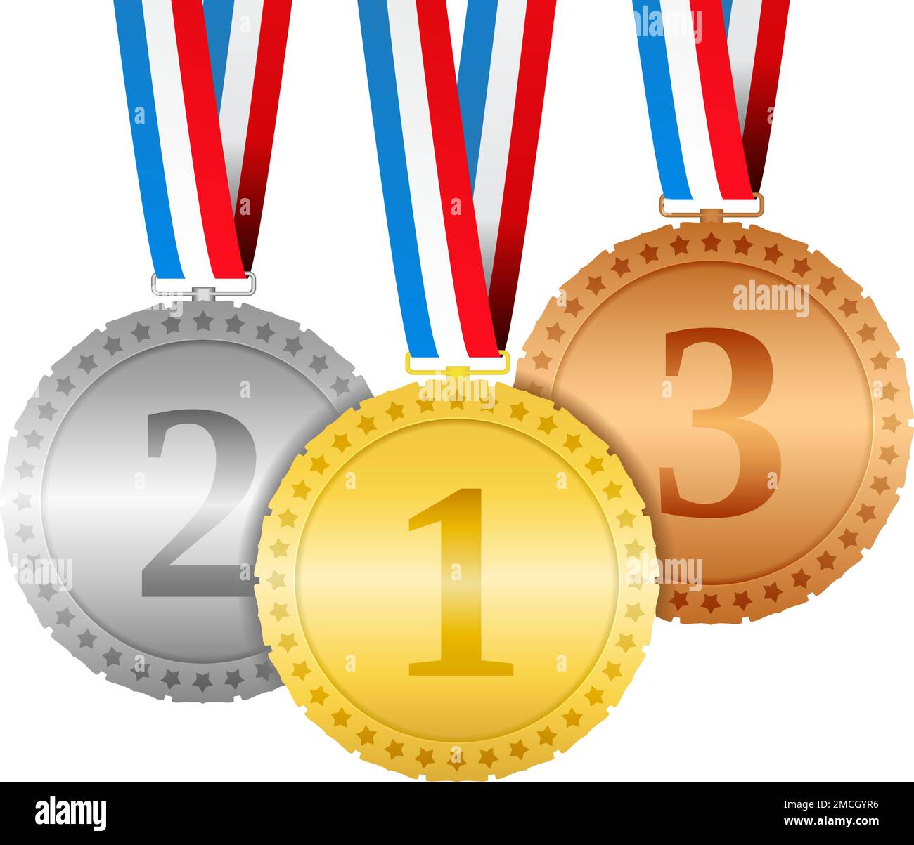 Three award medals Stock Vector Images - Alamy