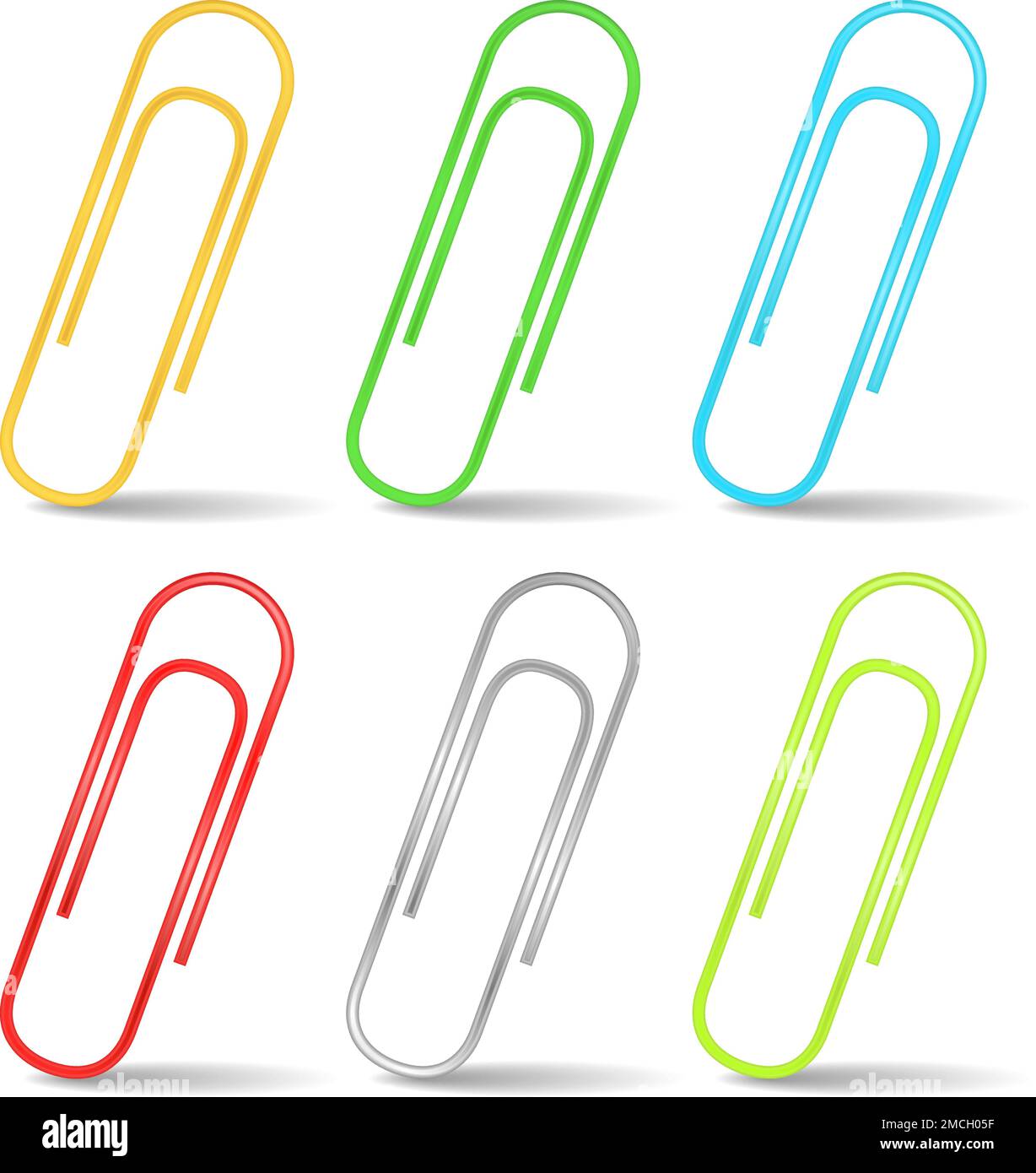 Set of color paper clips, vector eps10 illustration Stock Vector Image ...