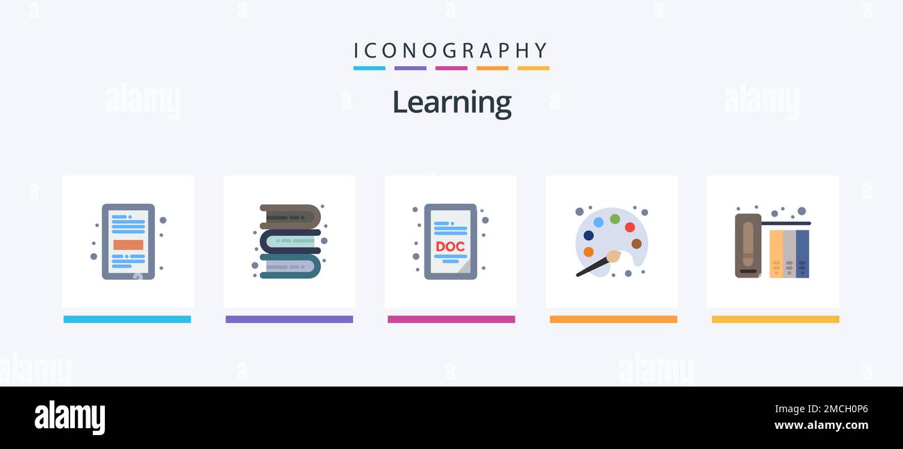 Learning Flat 5 Icon Pack Including archive. learning. learning ...