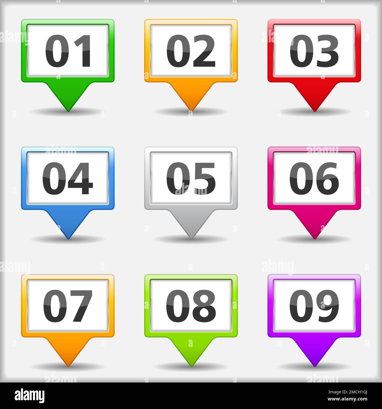 Set of map pins with numbers, vector eps10 illustration Stock Vector ...