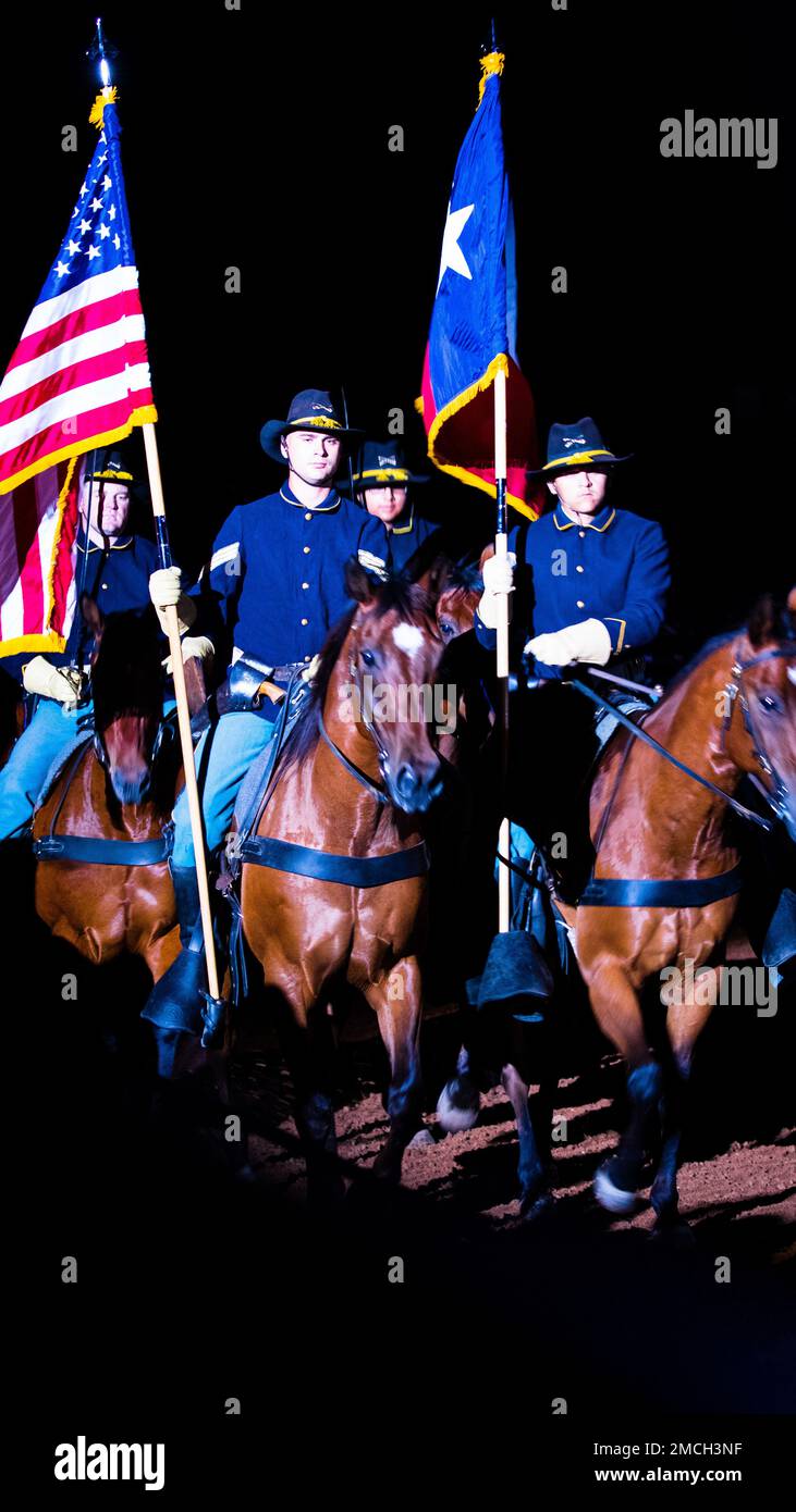The 1st Cavalry Division Honor Guard carries the colors to kick off the ...