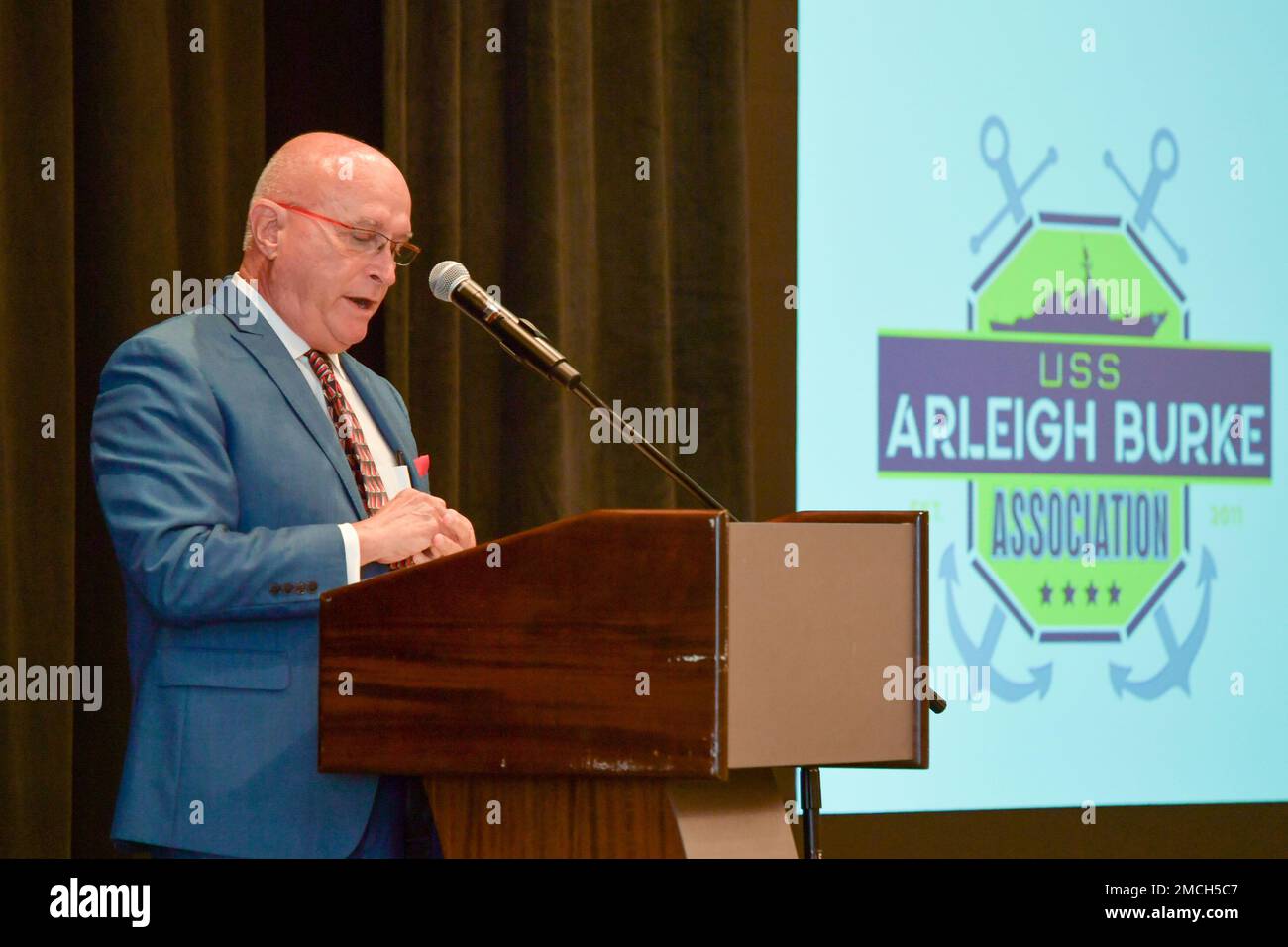 NORFOLK, Va. (July 2, 2022) – Vice Adm. (ret.) John Morgan speaks ...
