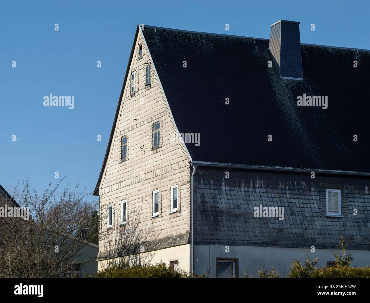 Asbest sheets as a cladding on an old building in a rural area in ...