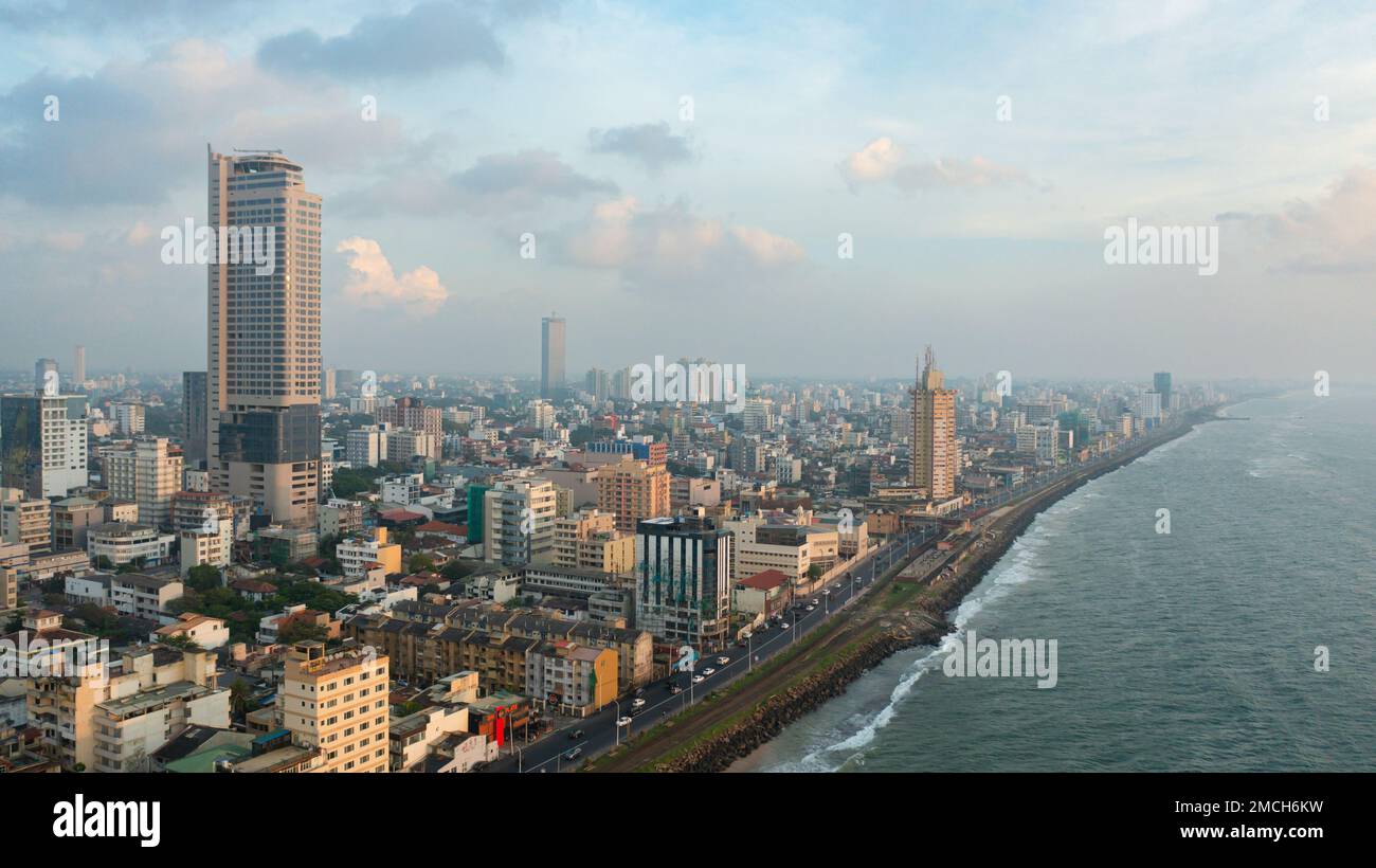 Colombo city with buildings and streets at sunset. Sri Lanka Stock ...