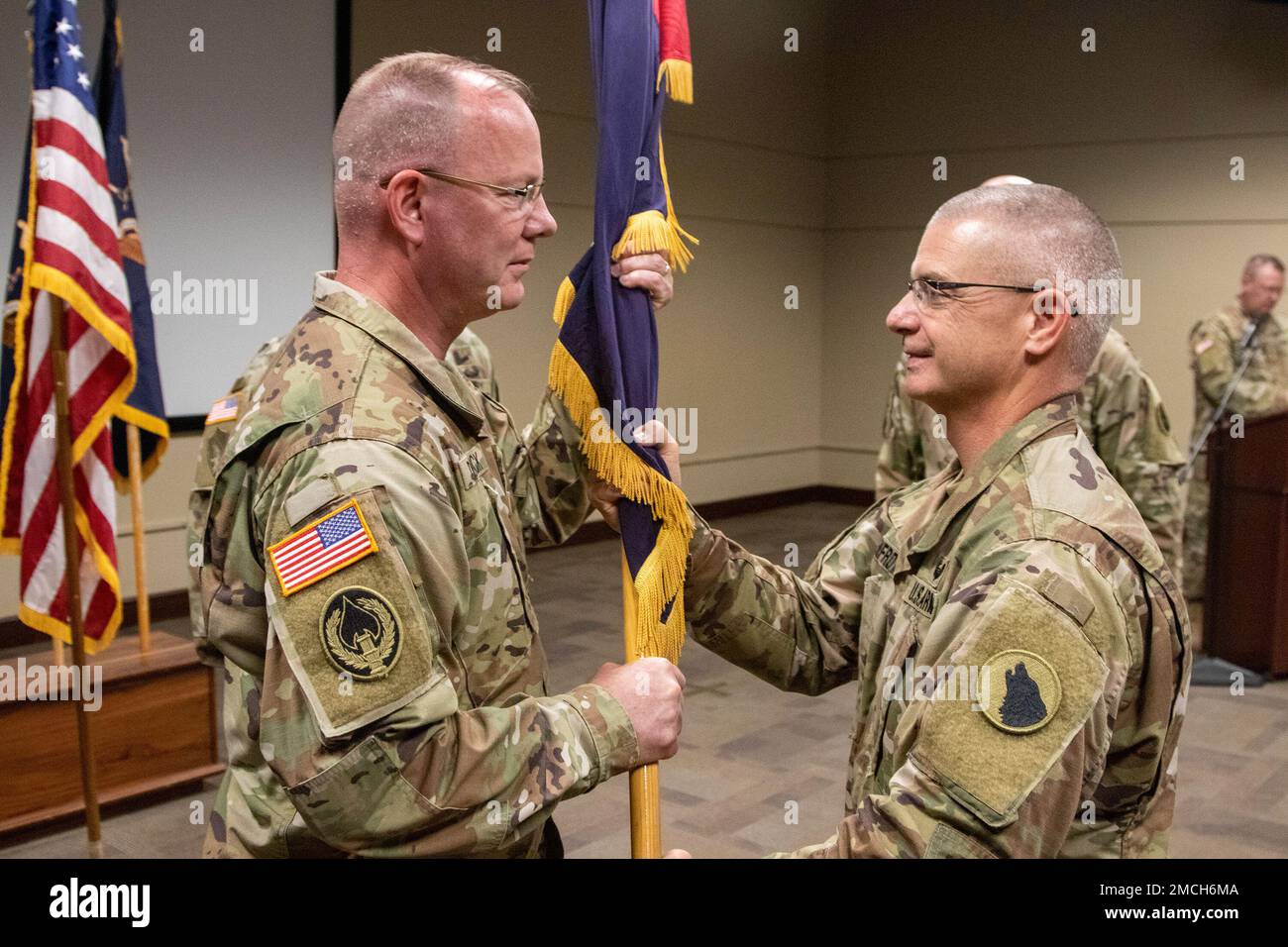 Command Sgt. Maj. Jeffrey Renfrow, 1st Brigade, 104th Training Division command sergeant major ...