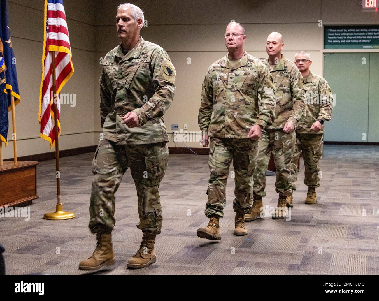 From left, Brig. Gen. Rodney J. Fischer, 104th Training Division ...