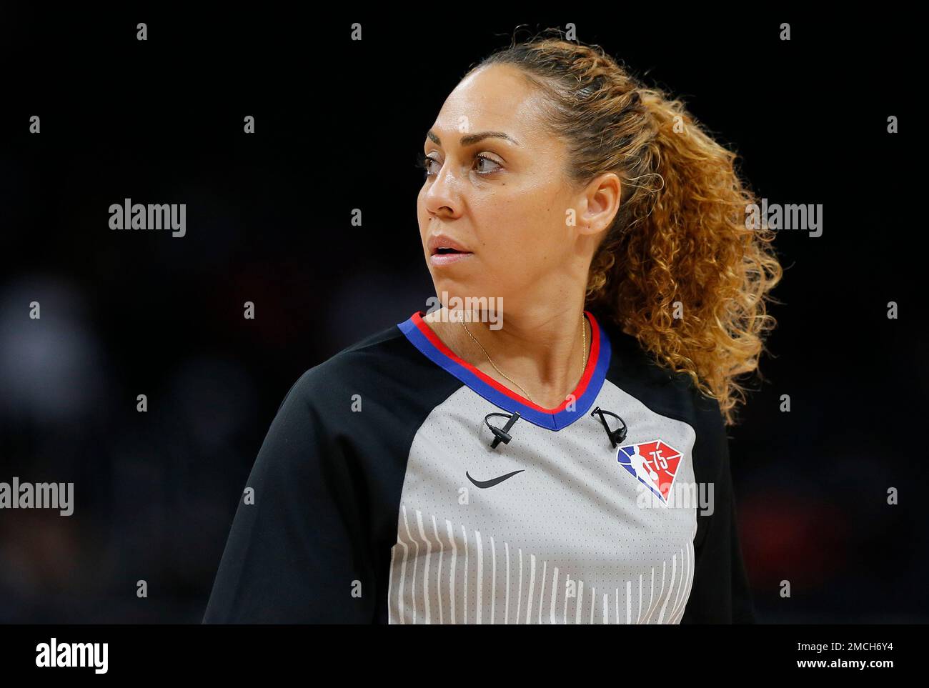 referee Sha'Rae Mitchell, called up from the G League, officiates ...