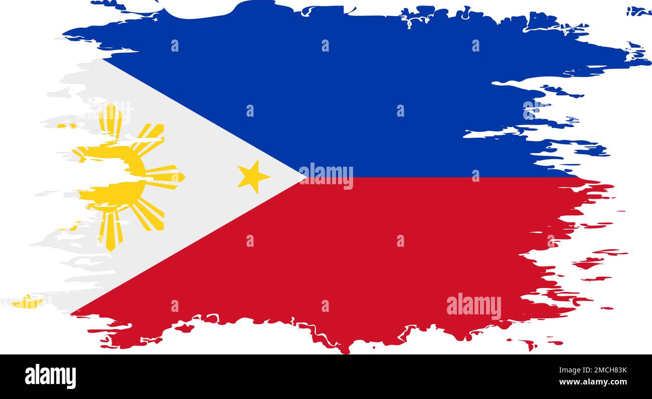 Philippines flag grunge brush color image, vector Stock Vector Image ...