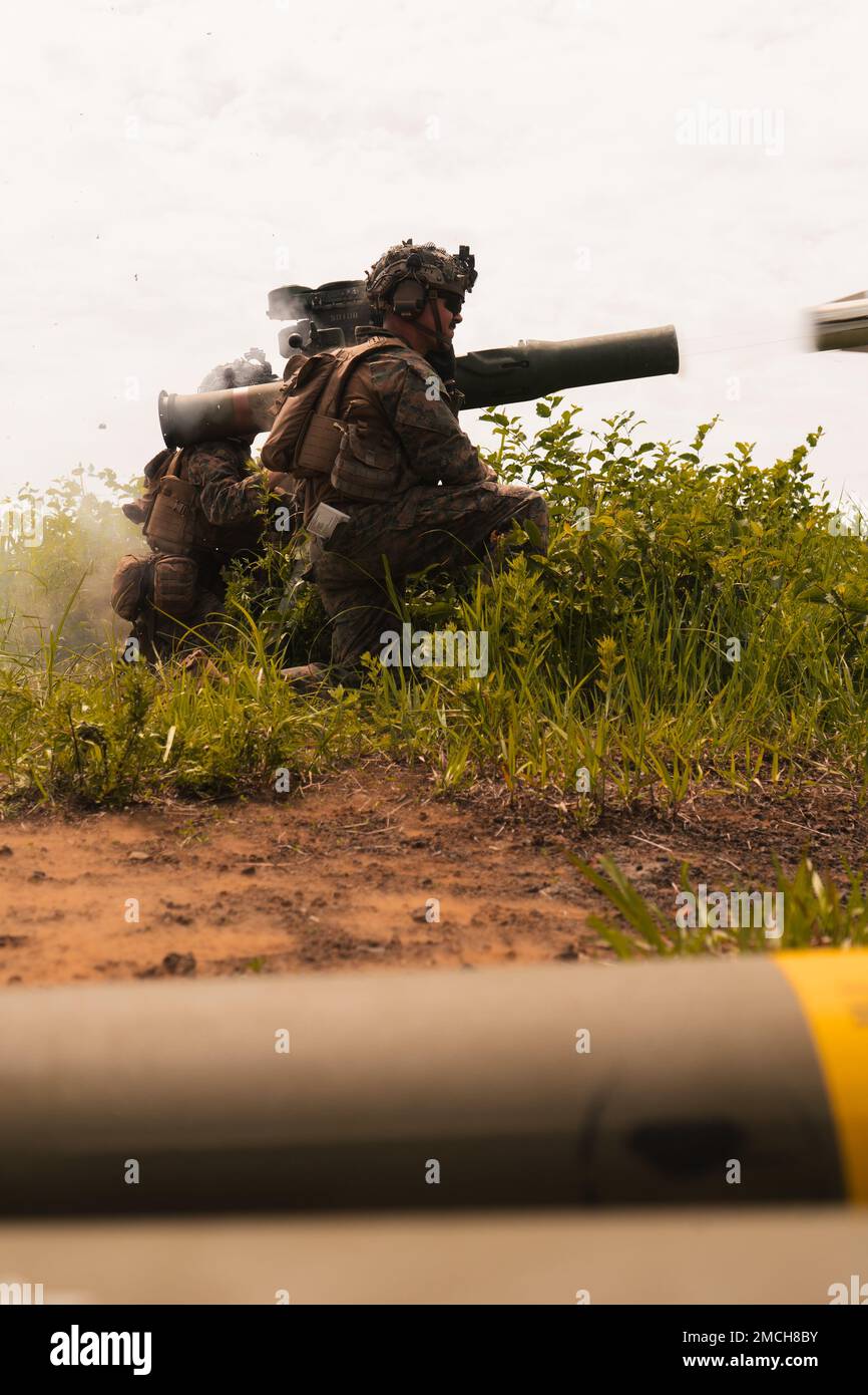 U.S. Marines Cpl. Michael Macfarland (left), an anti-tank missile ...