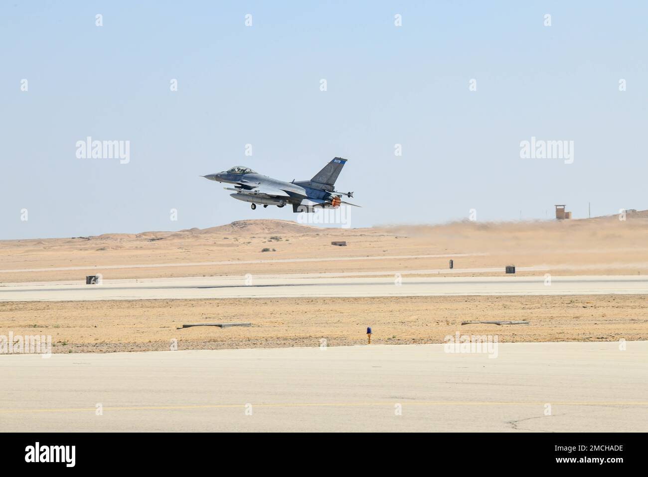 An F-16 Fighting Falcon assigned to the 179th Expeditionary Fighter ...