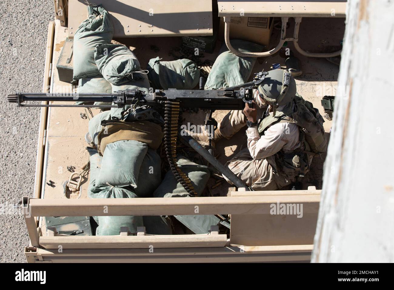U.S. Army Soldier from the 11th Armored Cavalry Regiment, acting as an ...