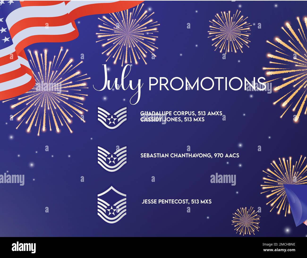 The July 2022 enlisted Promotions graphic from the 513th Air Control ...