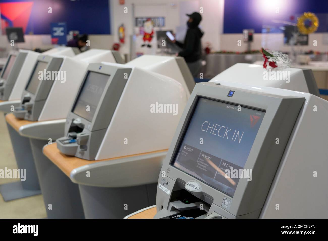 Check in kiosks at the Delta ticketing area in the Philadelphia ...
