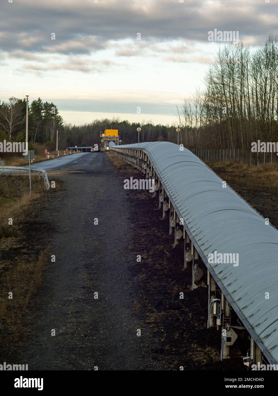 Long conveyor for the transportation of brown coal to a lignite fired ...