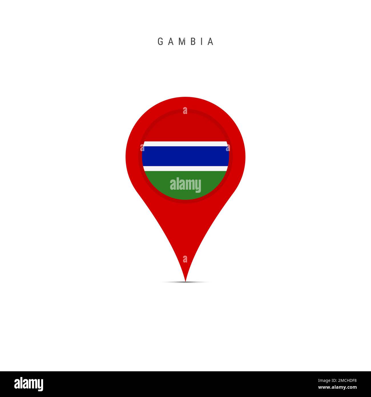 Teardrop map marker with flag of Gambia. Gambian flag inserted in the ...