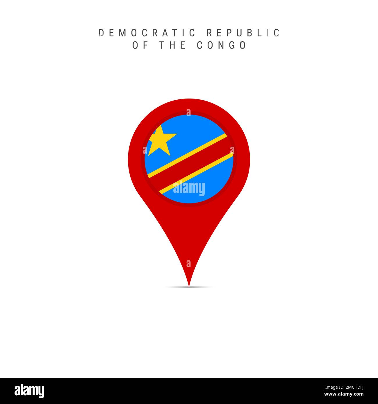 Teardrop map marker with flag of Democratic Republic of the Congo. DR ...