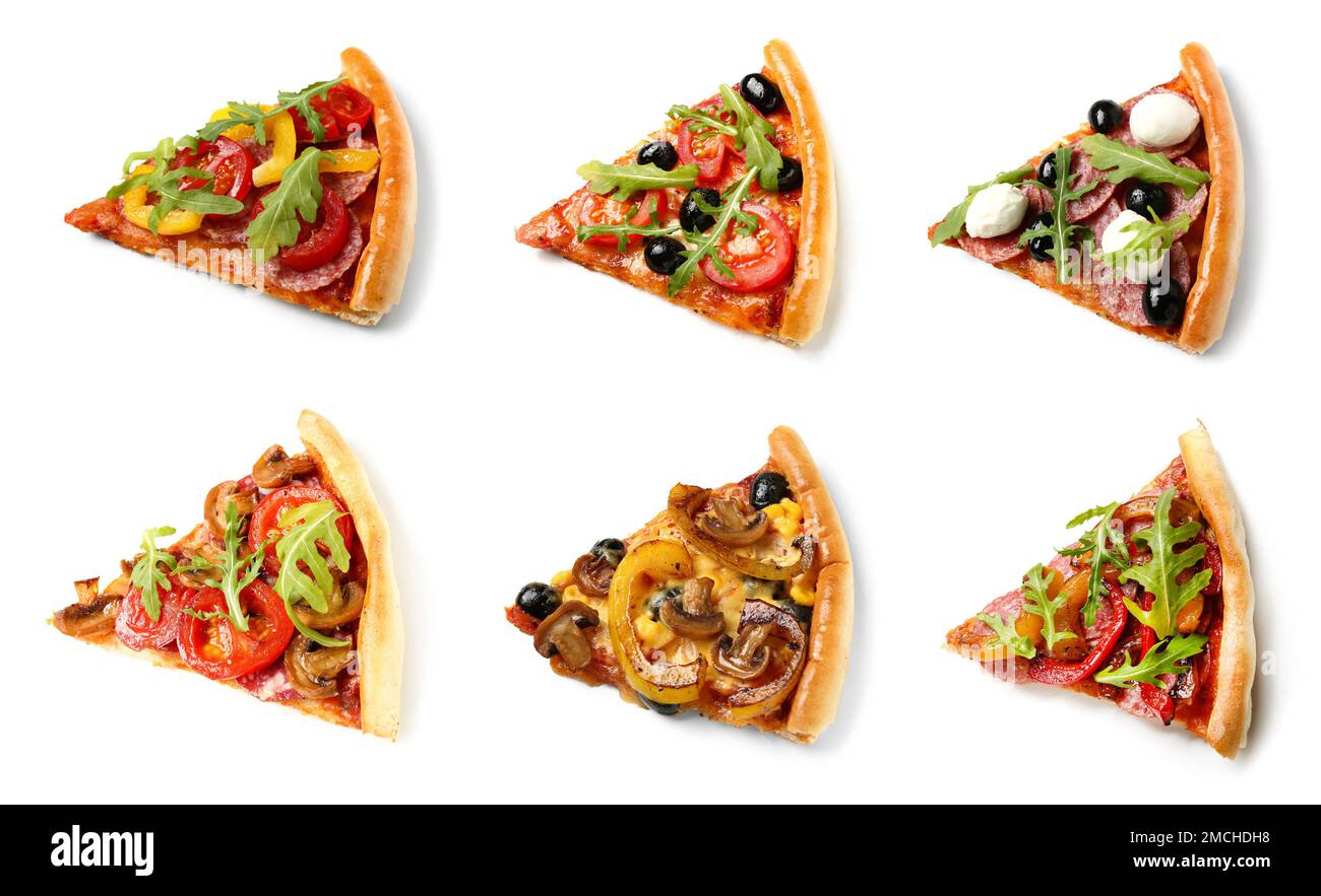 Many slices different pizza hi-res stock photography and images - Alamy