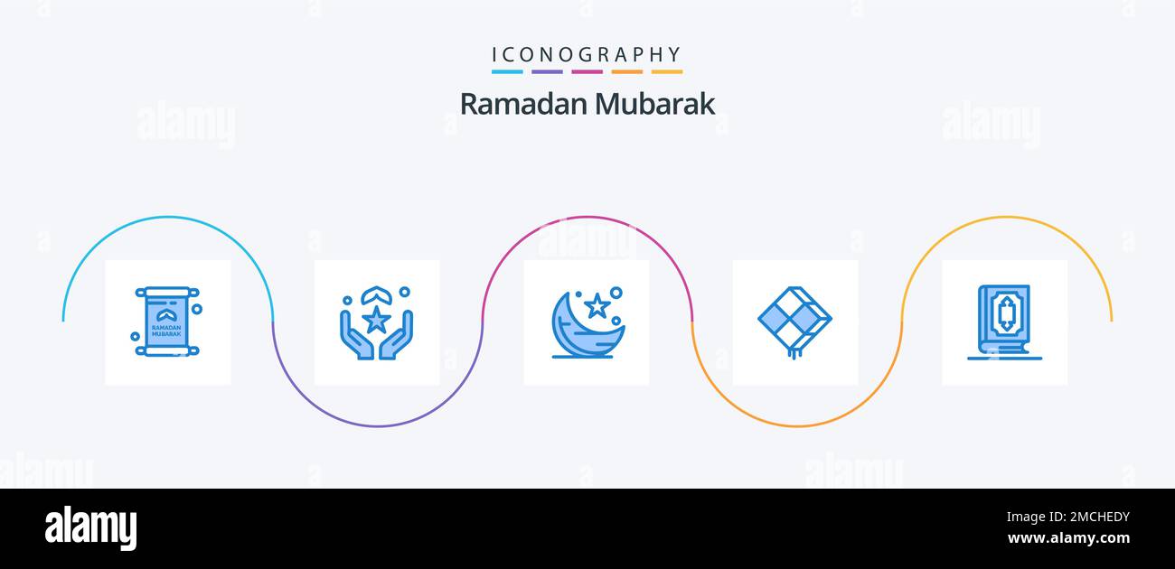 Ramadan Blue 5 Icon Pack Including hanging. decoration. hand. ramadhan ...