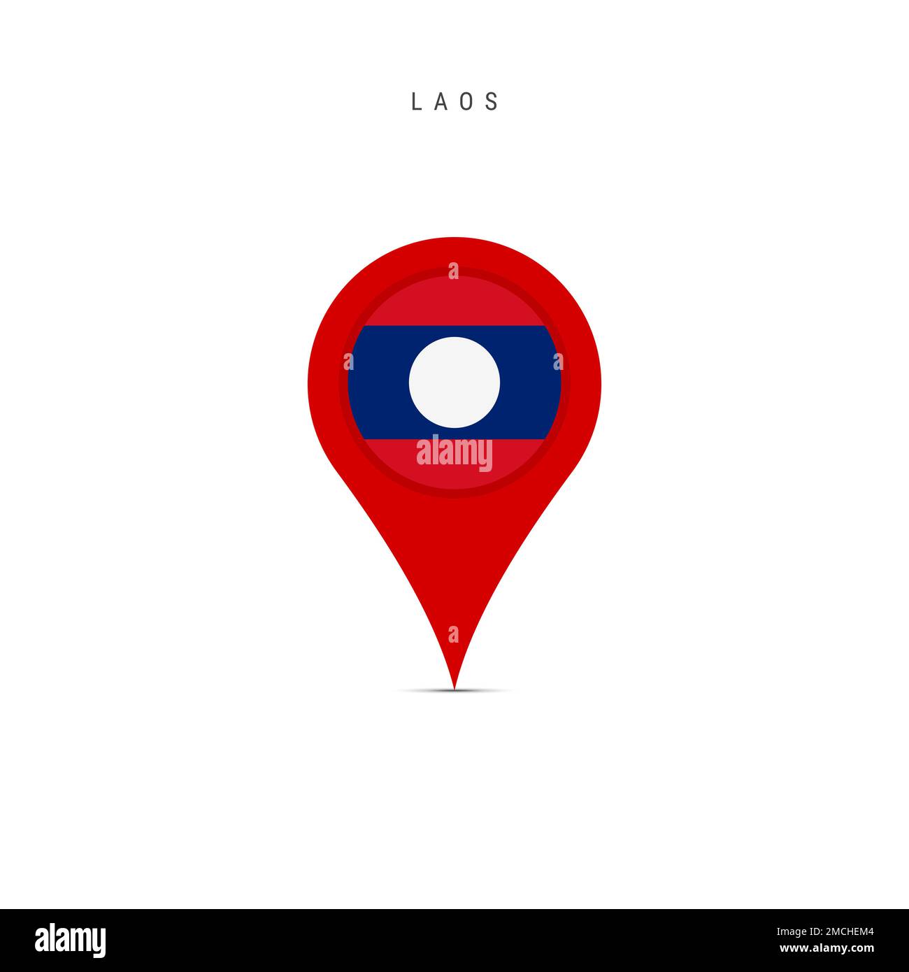 Teardrop map marker with flag of Laos. Laotian flag inserted in the ...