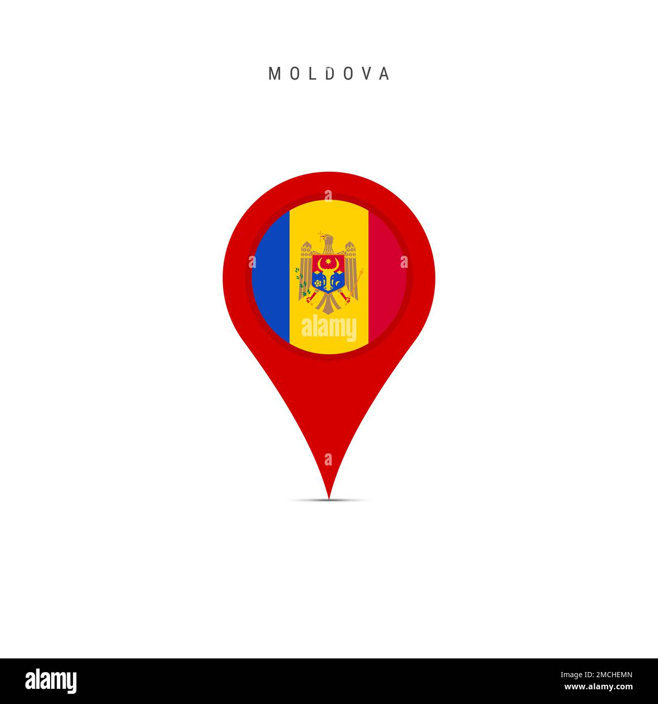 Teardrop map marker with flag of Moldova. Moldavian flag inserted in ...