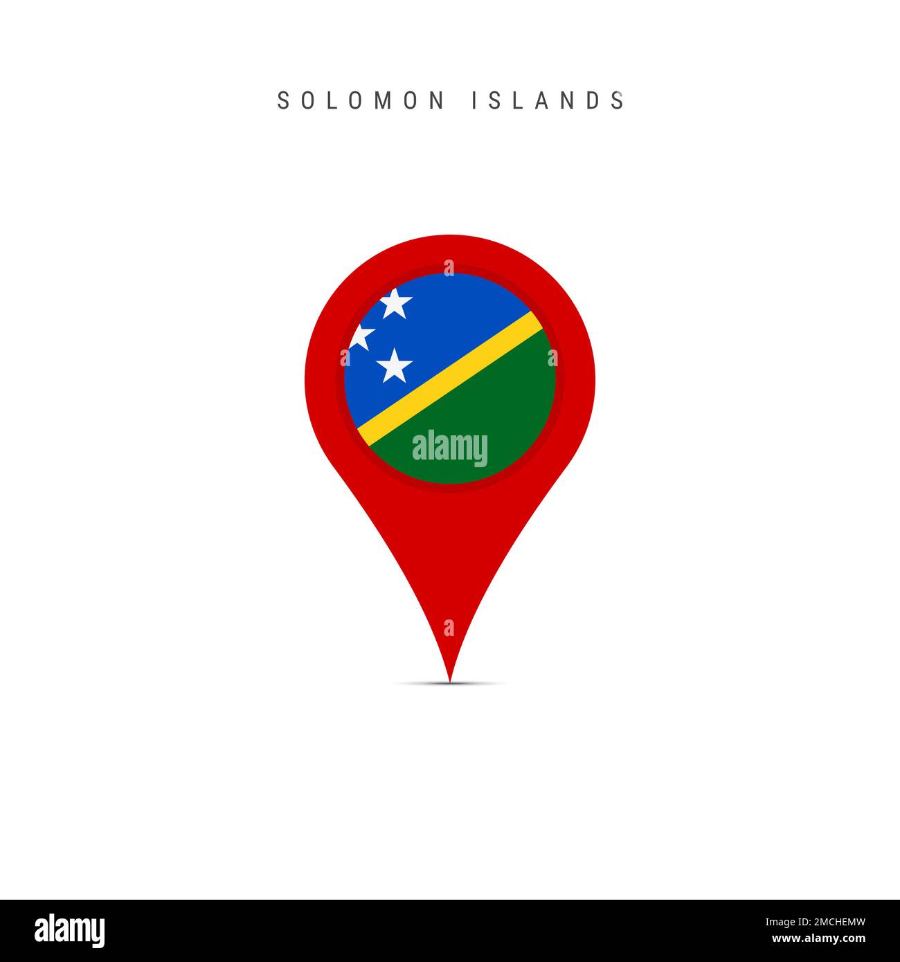 Teardrop map marker with flag of Solomon Islands. Solomon Islands flag inserted in the location ...