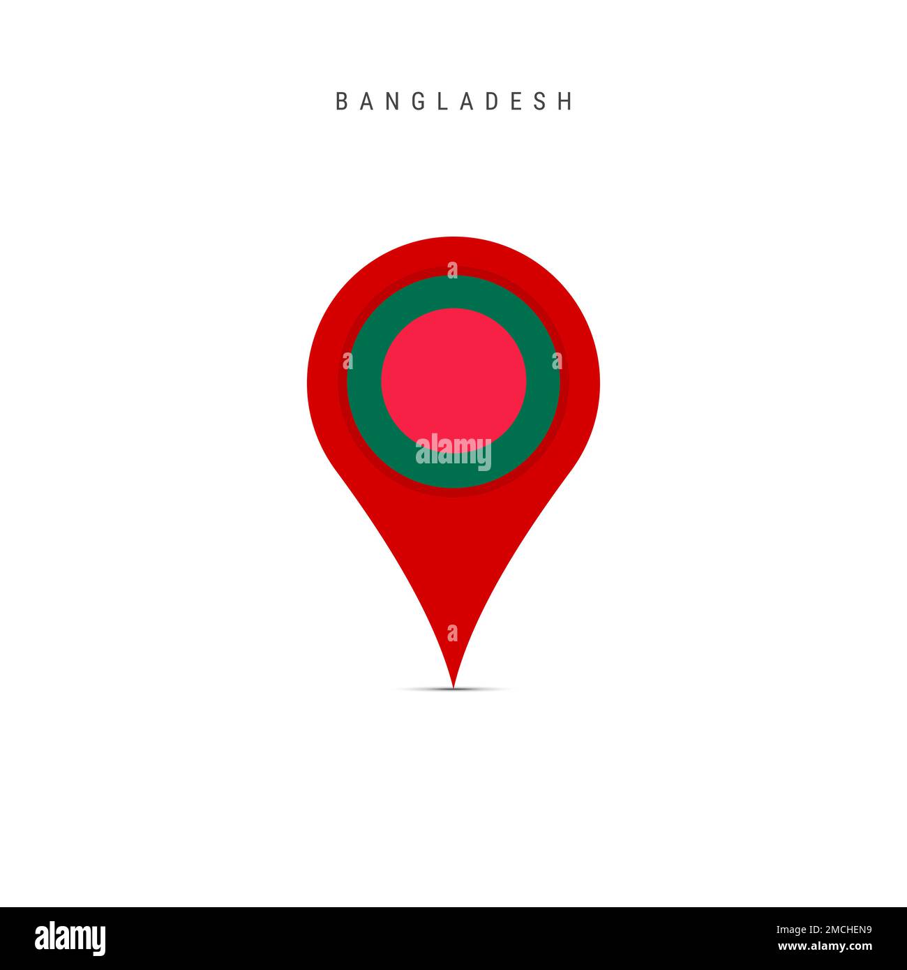 Teardrop map marker with flag of Bangladesh. Bangladeshi flag inserted ...