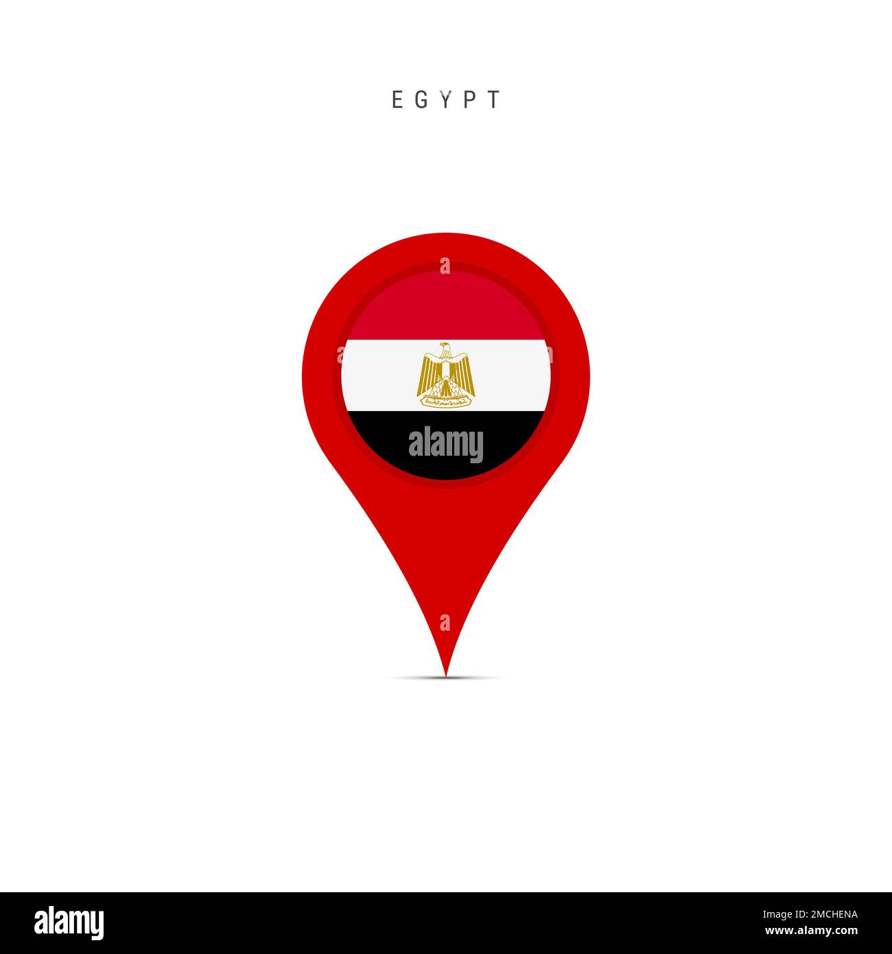 Teardrop map marker with flag of Egypt. Egyptian flag inserted in the ...