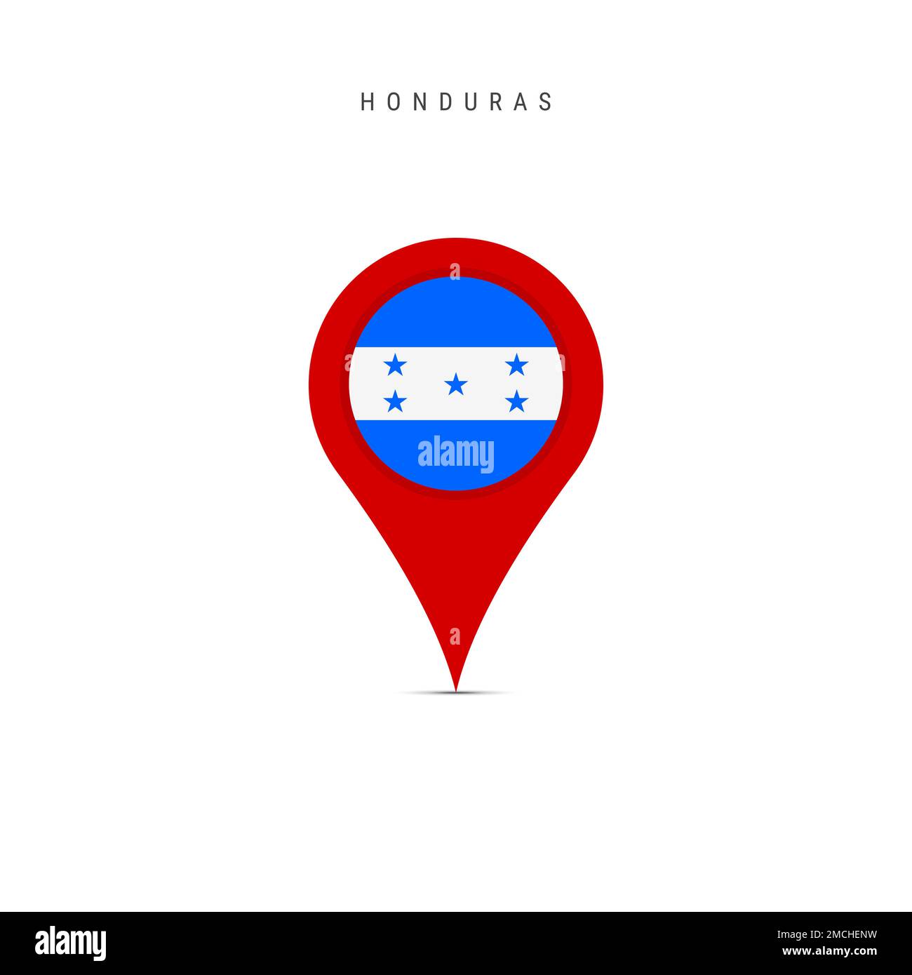 Teardrop map marker with flag of Honduras. Honduran flag inserted in ...