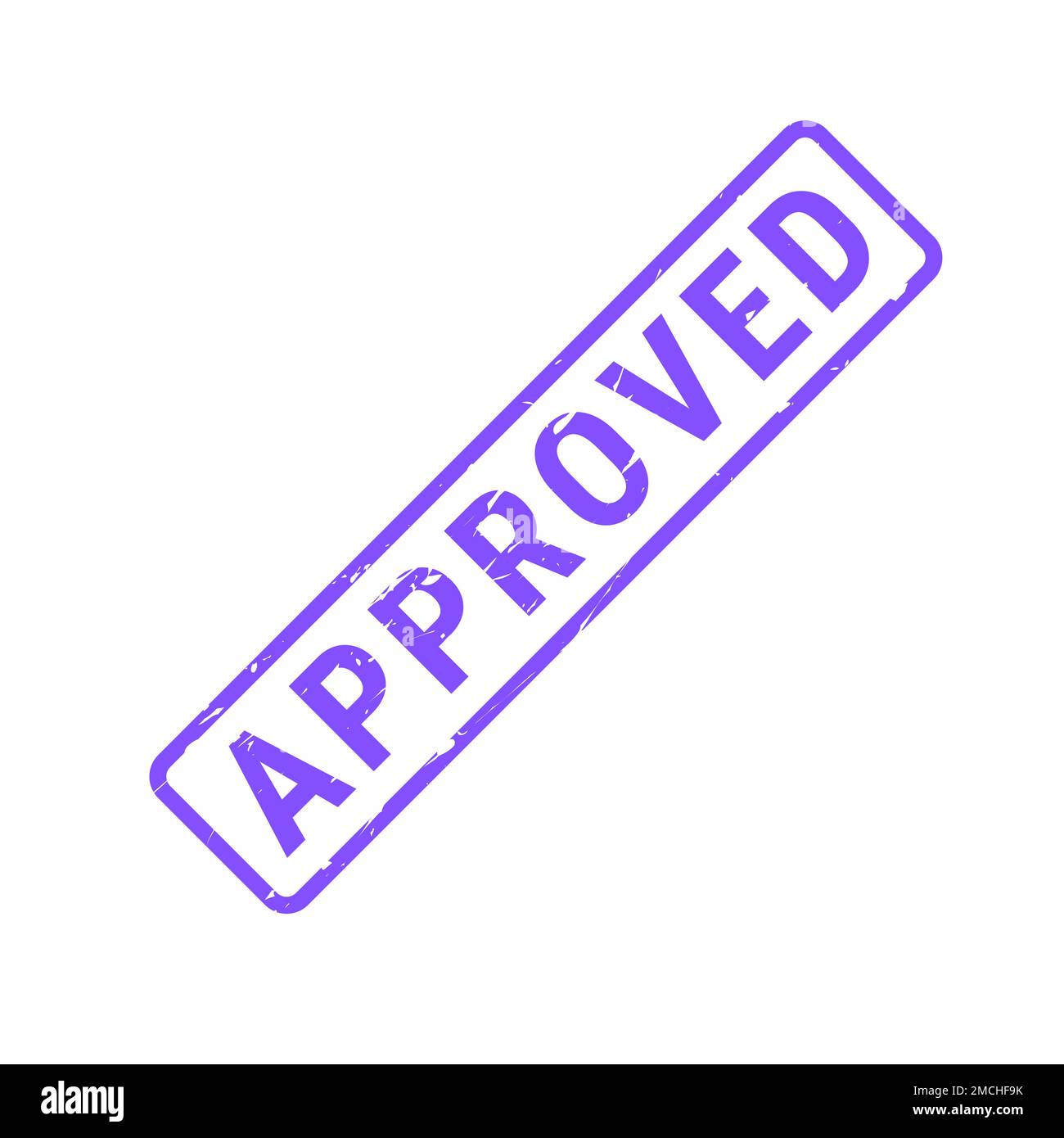 Approved blue grunge square rubber seal stamp. Flat illustration ...