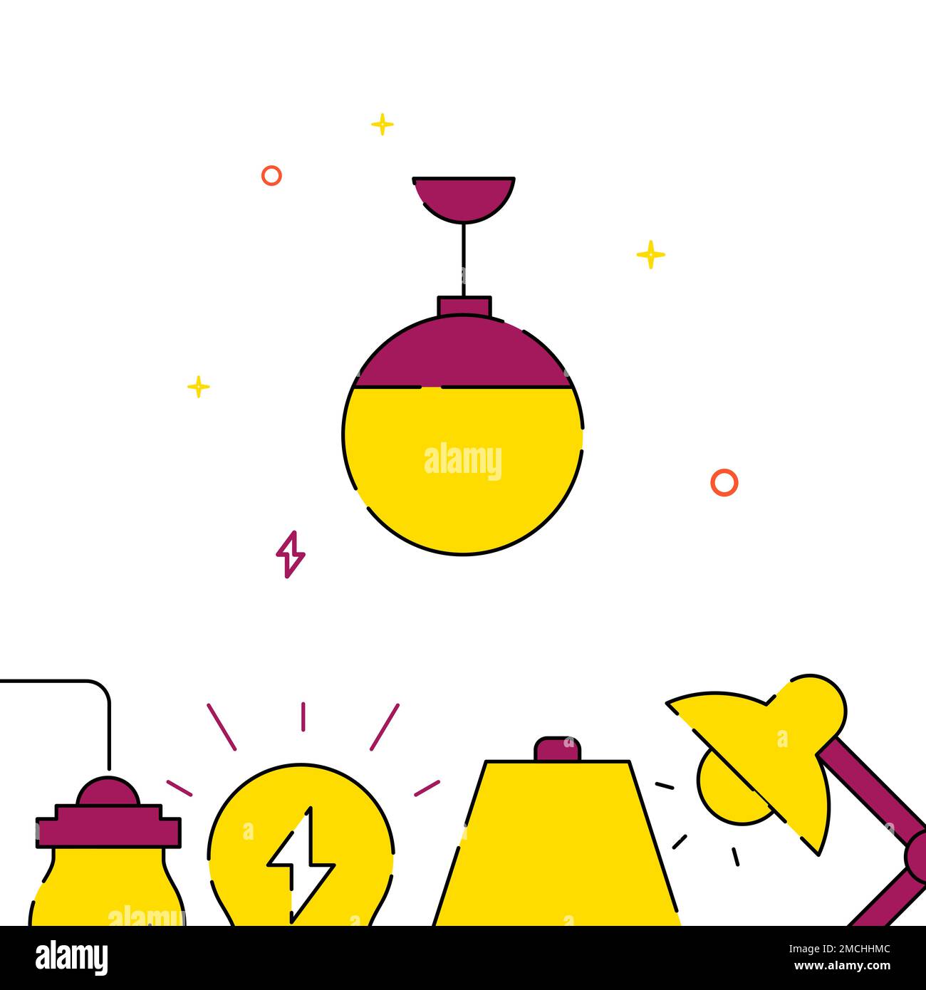 Ball-shaped lamp filled line icon, simple illustration, related bottom ...